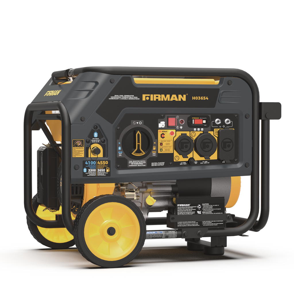 Dual Fuel 4550W Portable Generator Electric Start with CO Alert ...