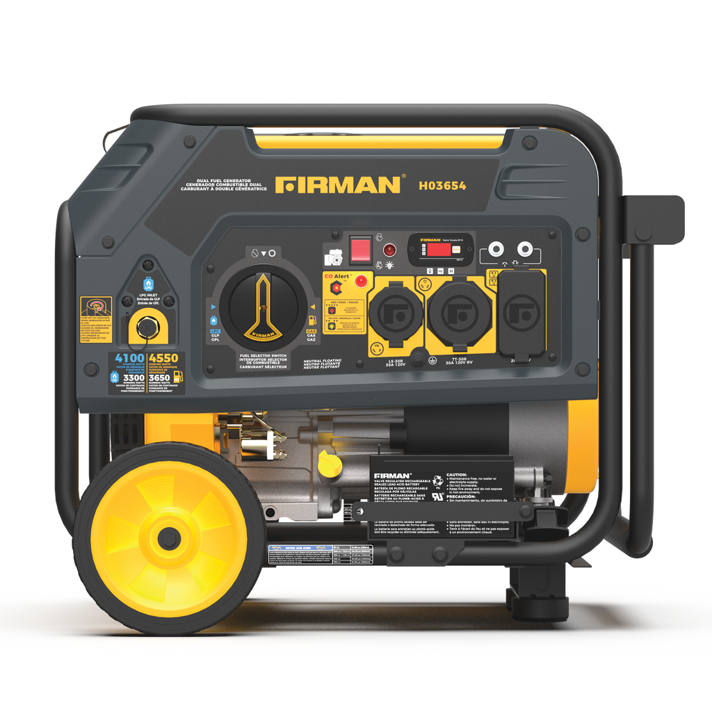 Dual Fuel 4550W Portable Generator Electric Start with CO Alert ...
