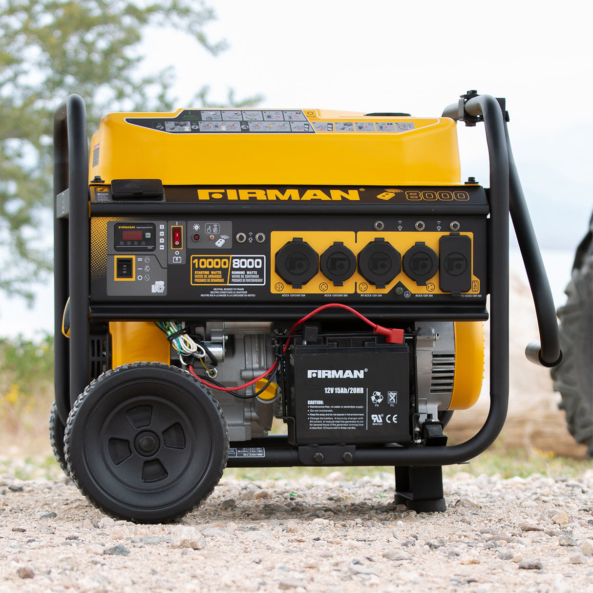Dual Fuel Portable Generator 10000W Electric Start 120/240V with CO al ...