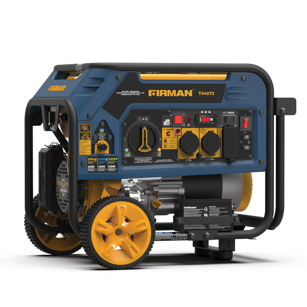 Tri Fuel Portable Generator 4000W Electric Start 120/240V with CO ALER ...